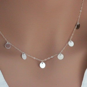 Coin Necklace, Gold Disc Necklace, 14k Gold Fill Coin Necklace, Coin ...