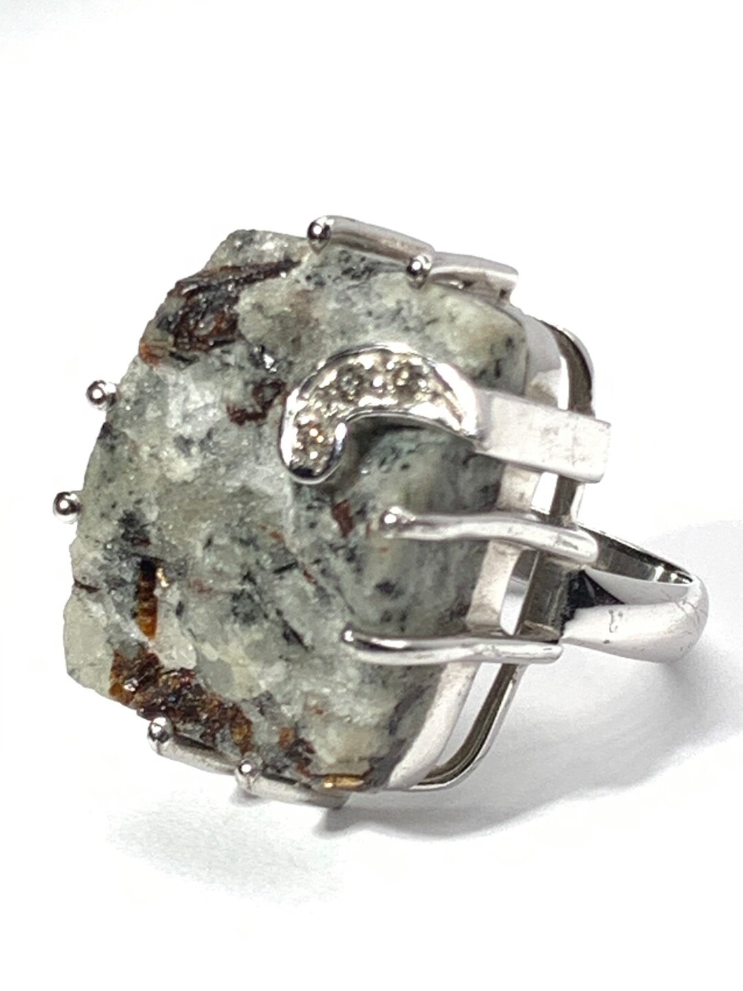 Astrophyllite Druzy Ring With Diamonds in Sterling Silver - Etsy Canada