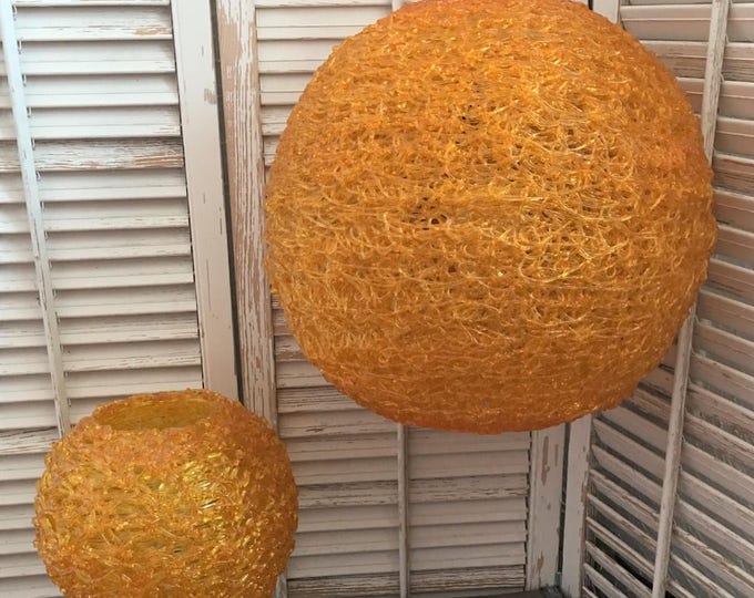 Pair Vintage Amber Spaghetti Lamps Hanging Swag Lightceiling - Etsy