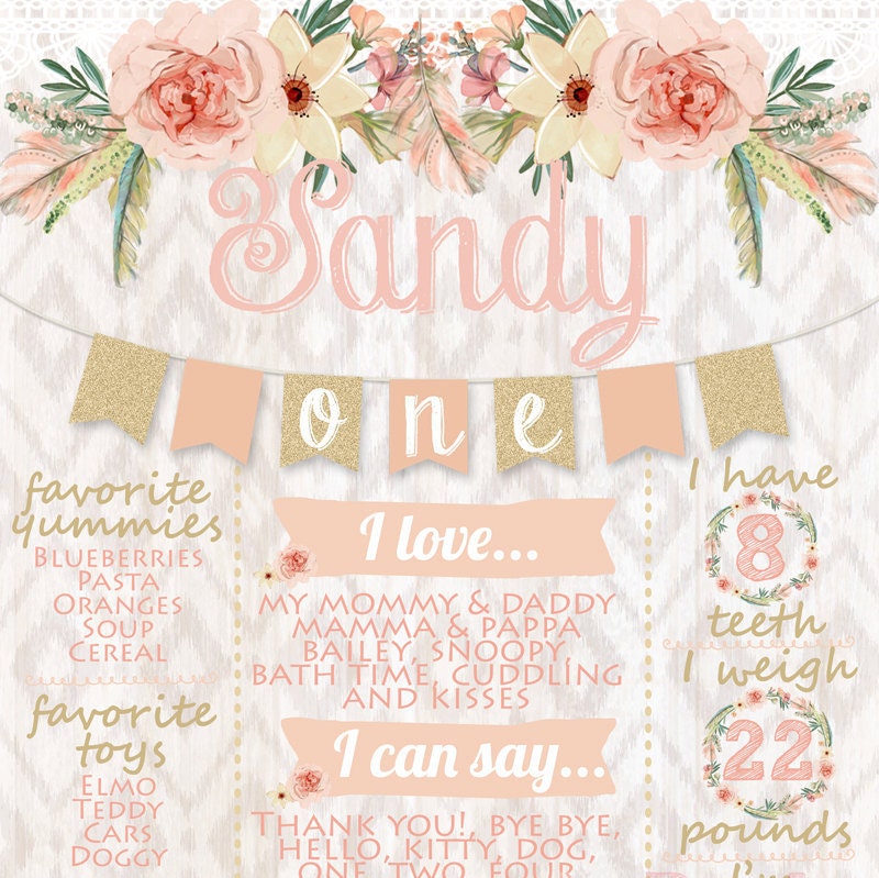 Shabby Chic Chalkboard / Bohemian Chalkboard / Birthday - Etsy