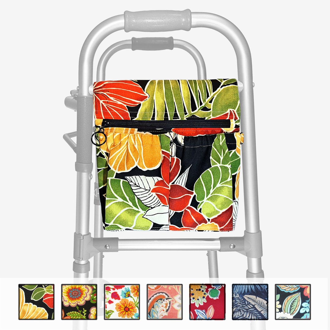 Fold-over Walker, Wheelchair Bag - Floral - Etsy