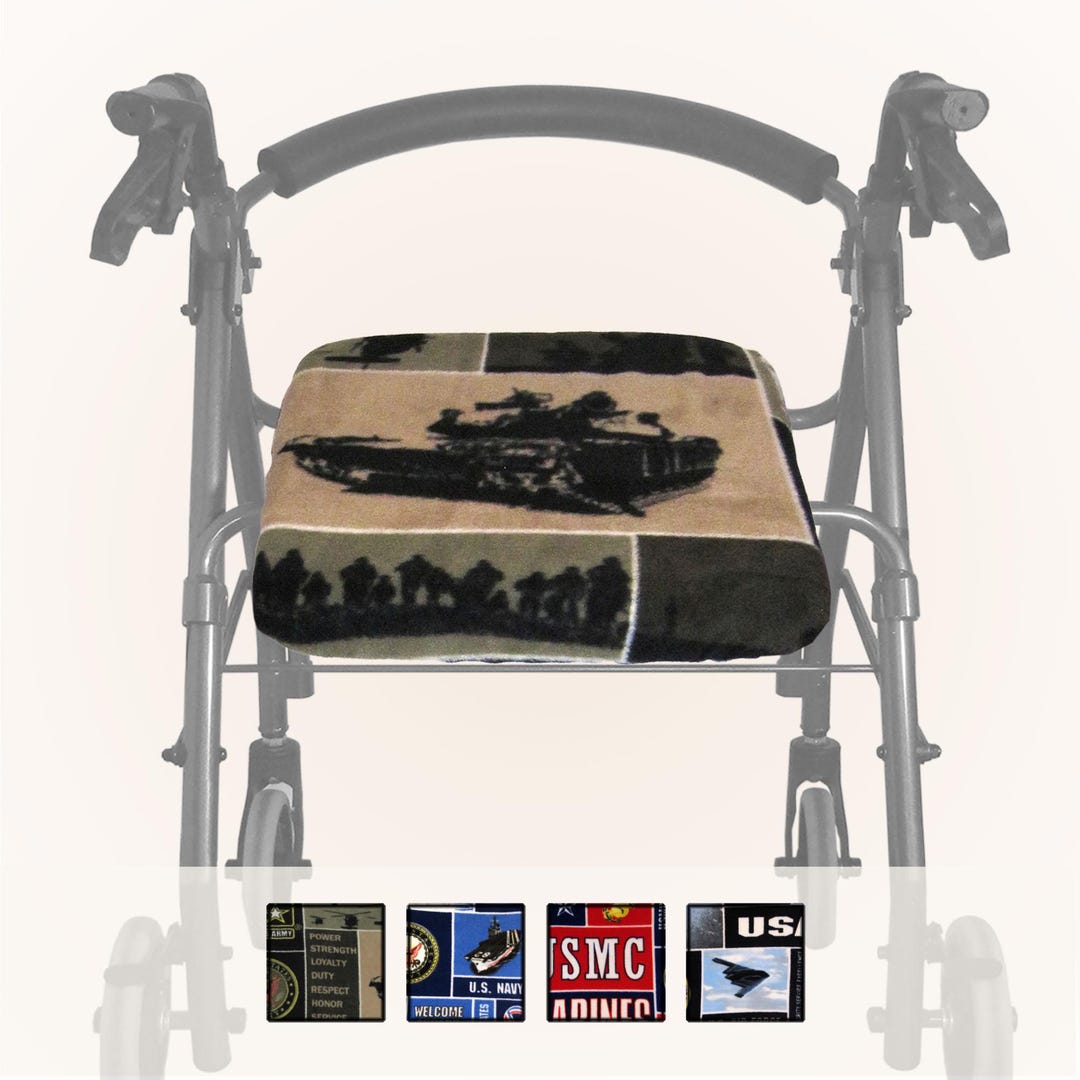 Plush Fleece Rollator Seat Cover in 3 Sizes – Army, Navy, Air Force ...
