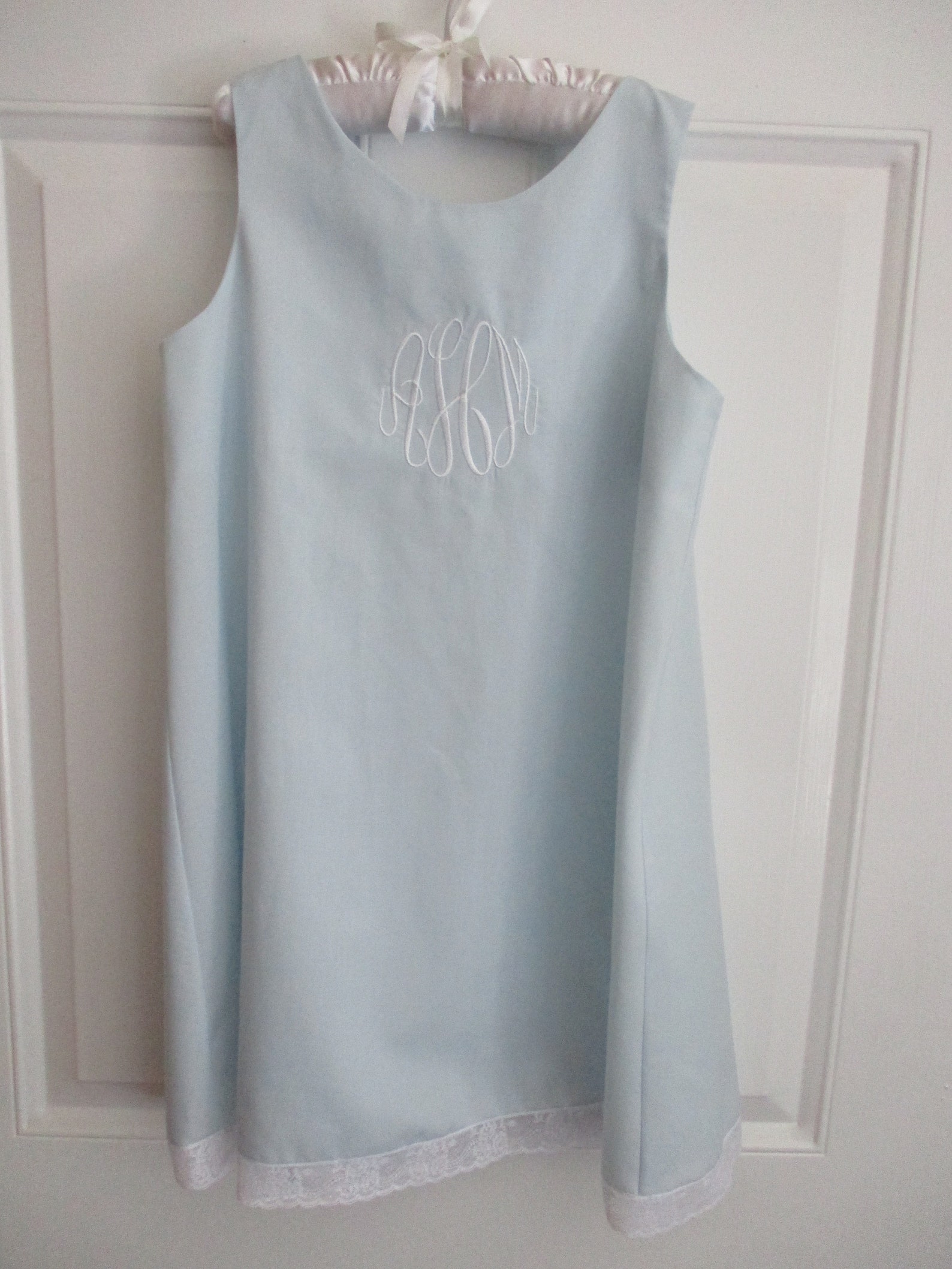 Pale Blue Shadow Work and Ribbon Square Yoke Dress | Etsy