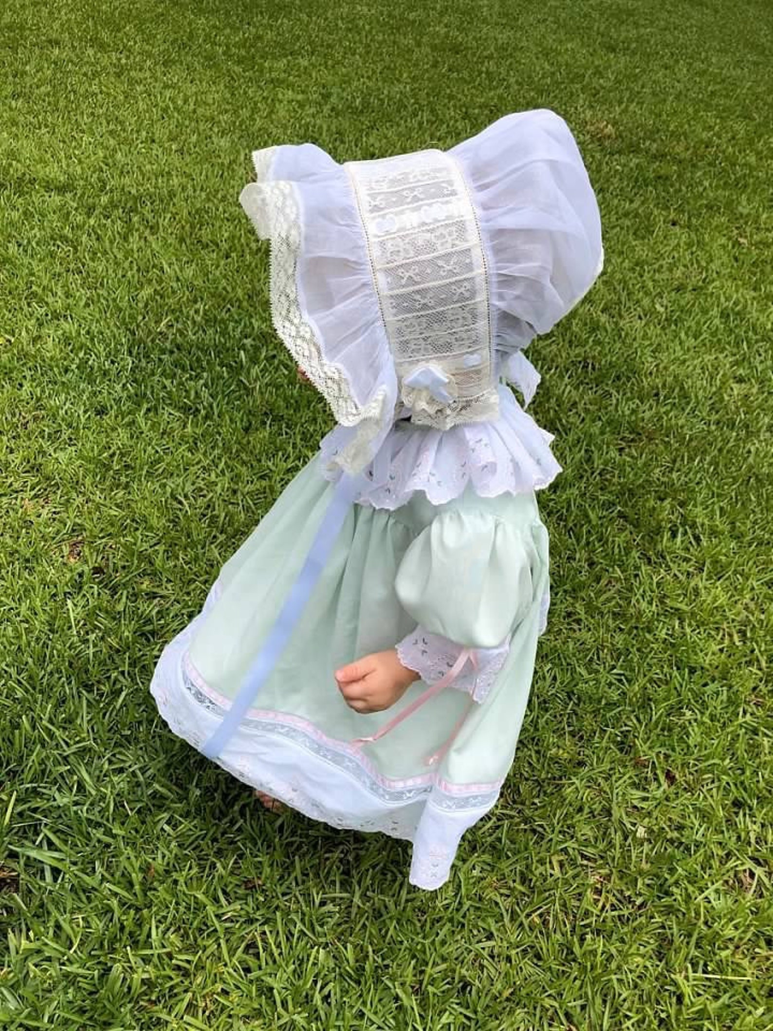 Organdy and Lace French Bonnet | Etsy