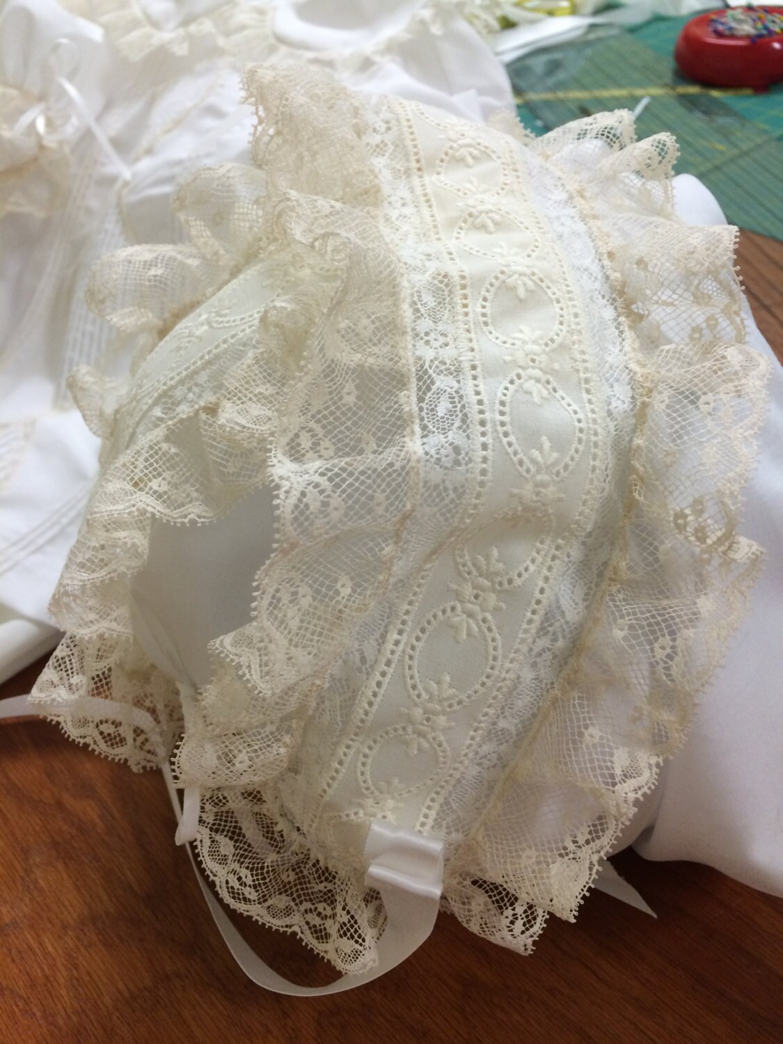 Swiss Embroidery T-Lace Bonnet | Etsy