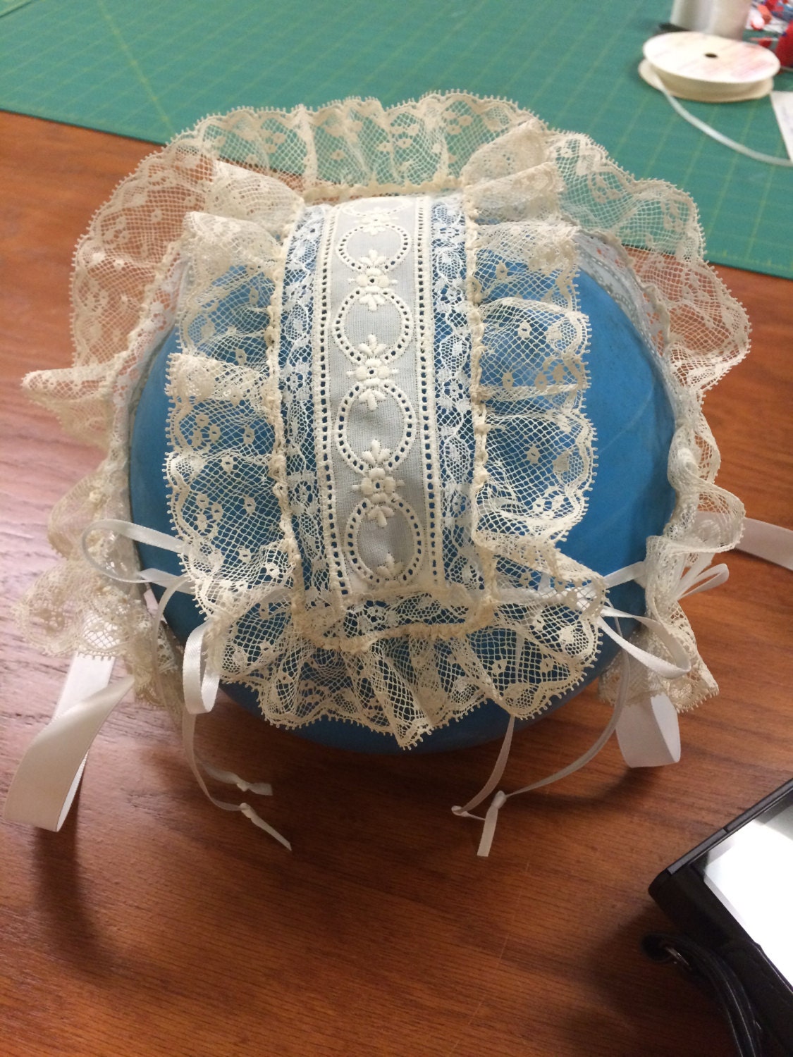 Swiss Embroidery T-lace Bonnet - Etsy