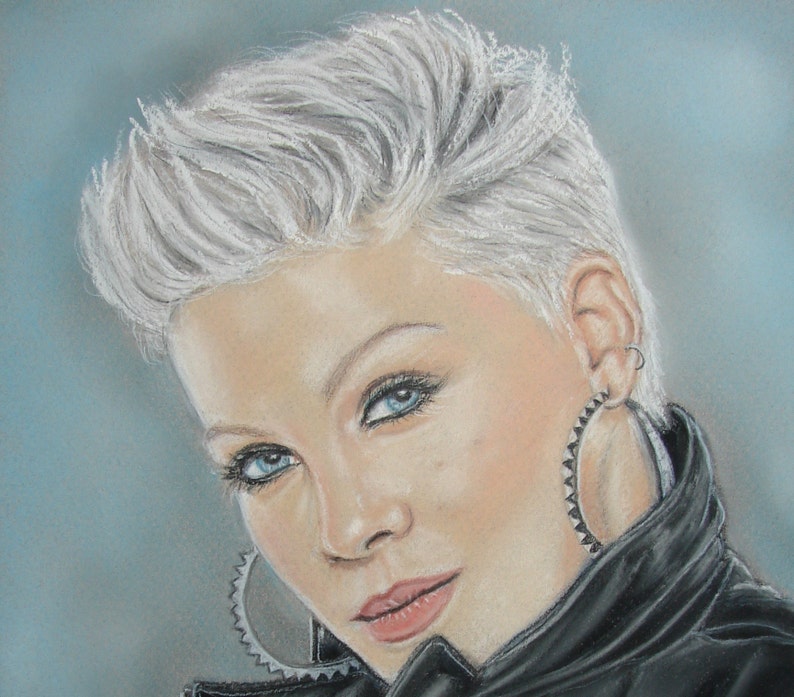 Pink the Singer Print of Original Pastel Portrait Painting - Etsy