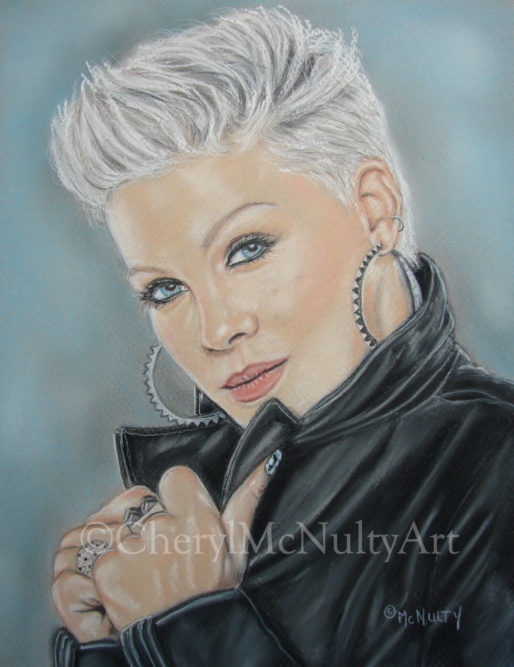 Pink the Singer Print of Original Pastel Portrait Painting - Etsy