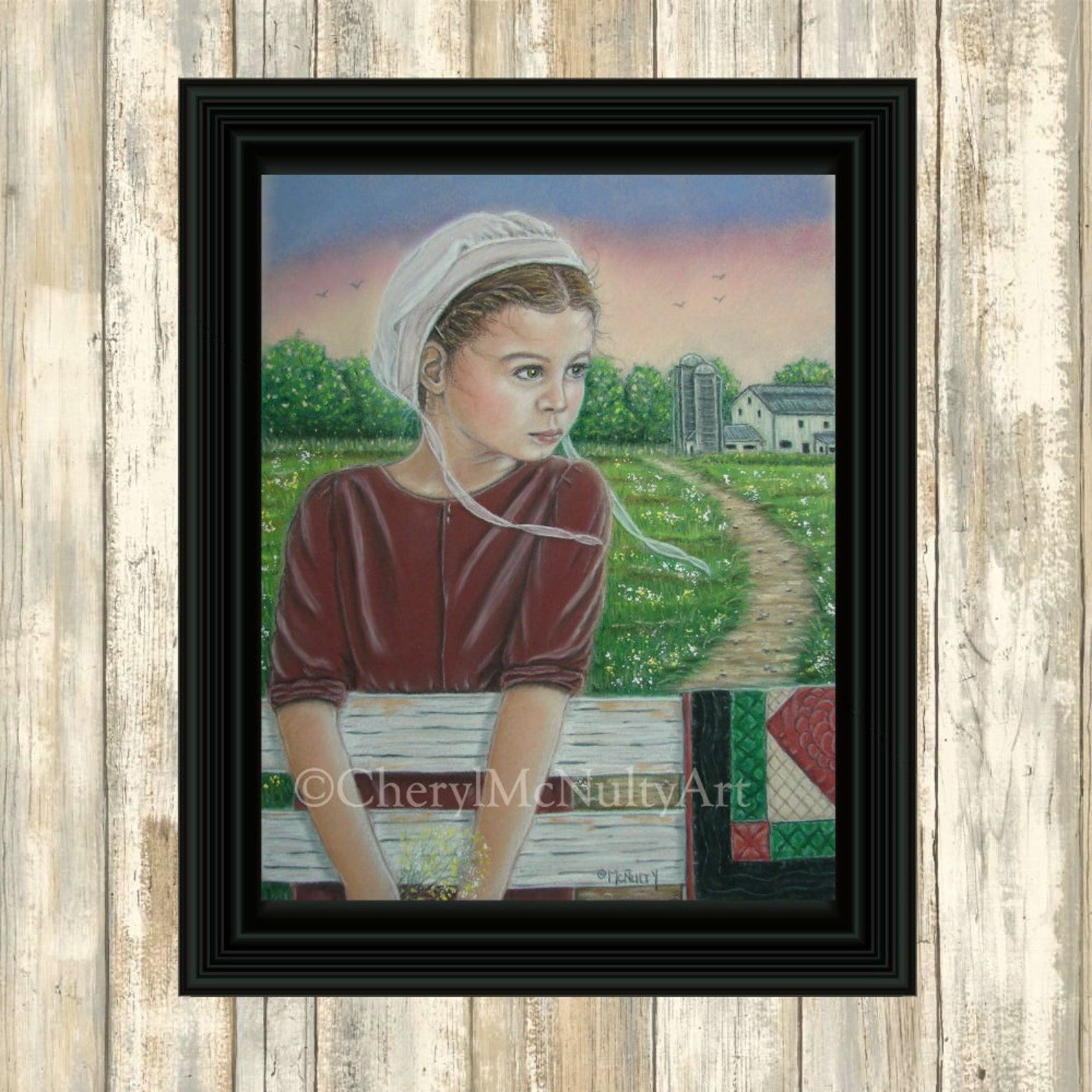 Amish Print of Pastel Painting at Day's End - Etsy