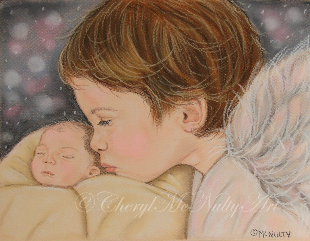 Spiritual Angel Print of Pastel Painting the Little Miracle Print Angel ...