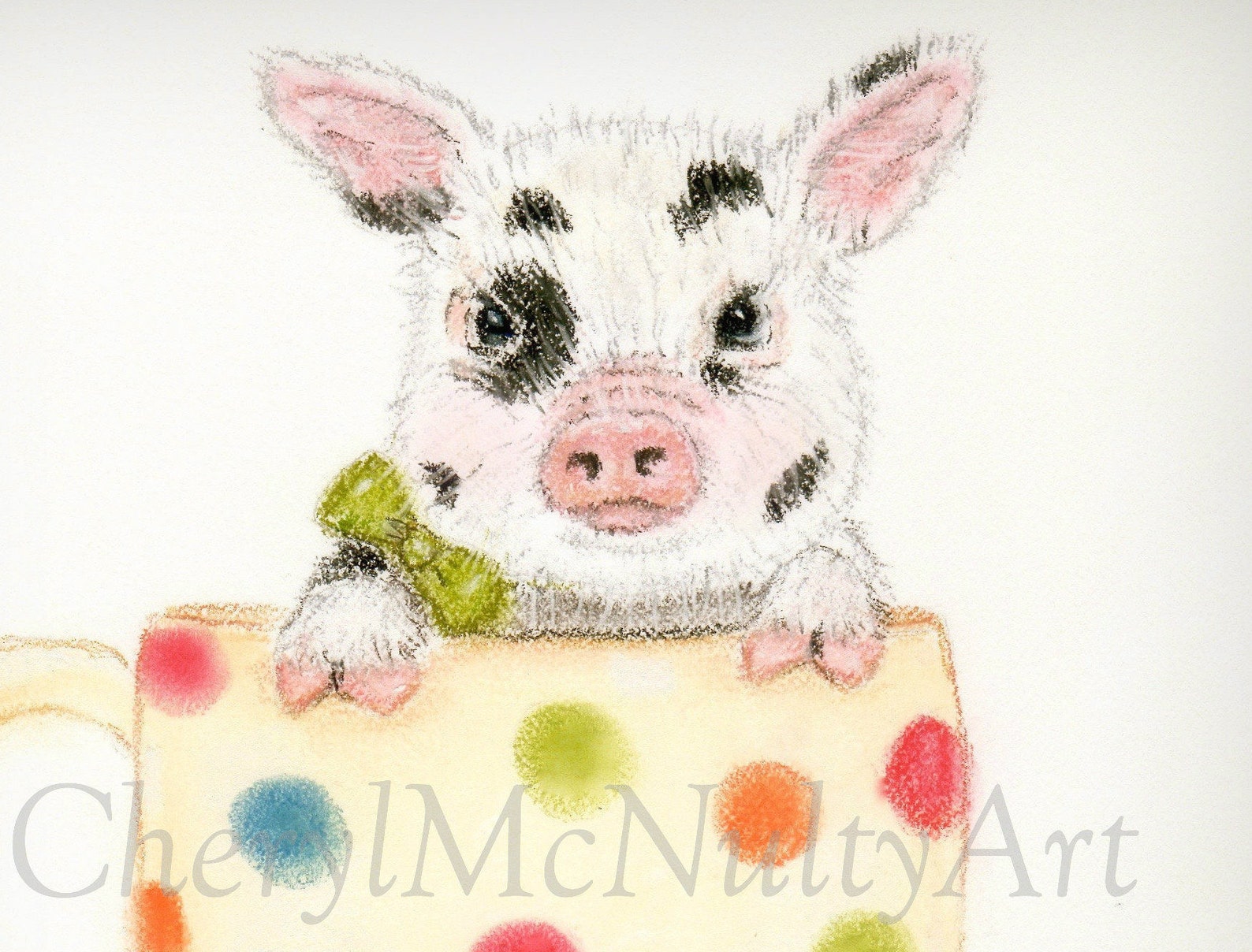 Tiny, the Teacup Pig 8 X 8 Miniature Pig Tea Time Whimsical Cute Pets ...