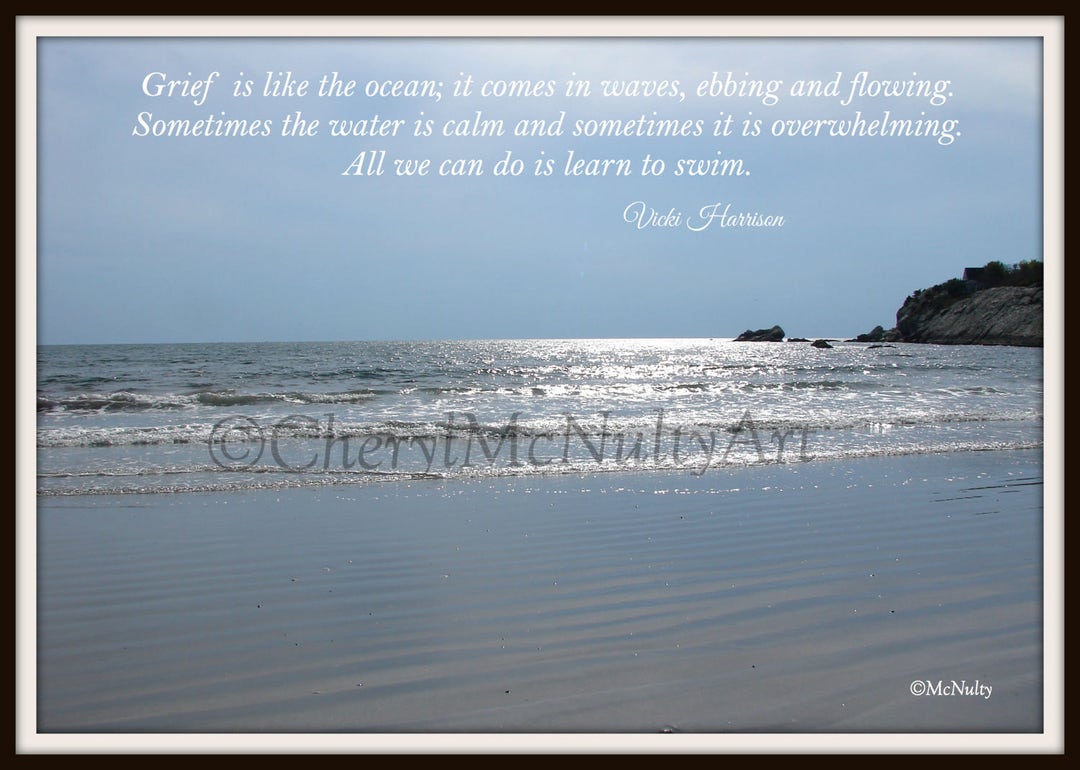 Grief is Like the Ocean Photographic Print With Inspirational - Etsy ...