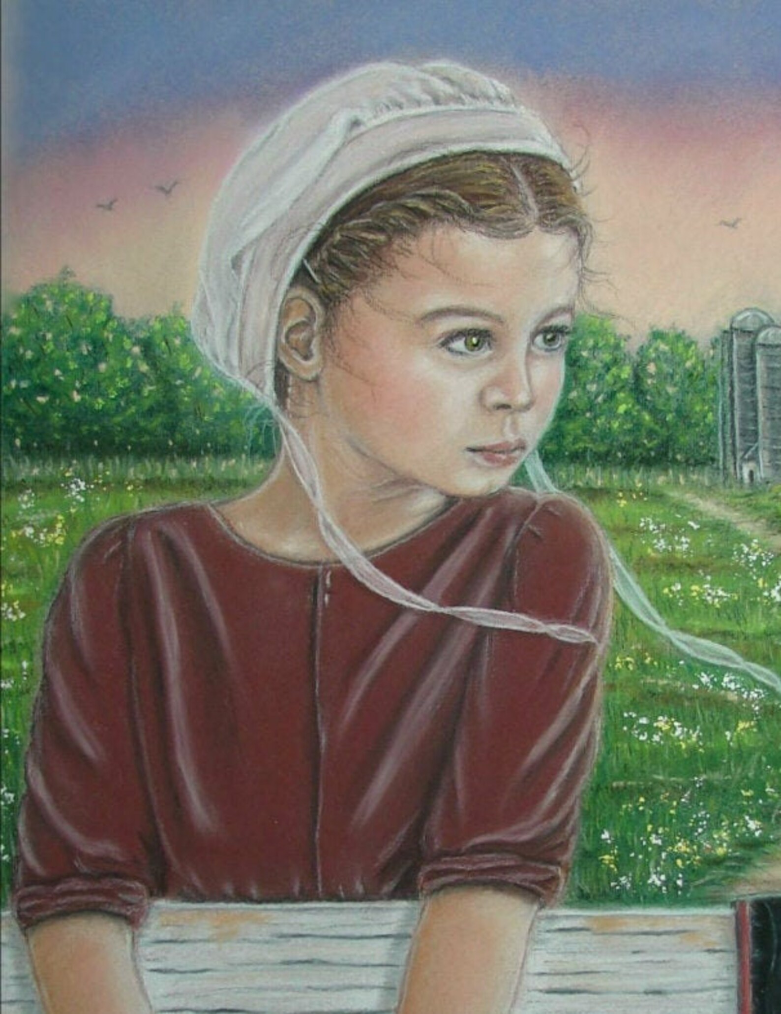 Amish Print of Pastel Painting at Day's End - Etsy