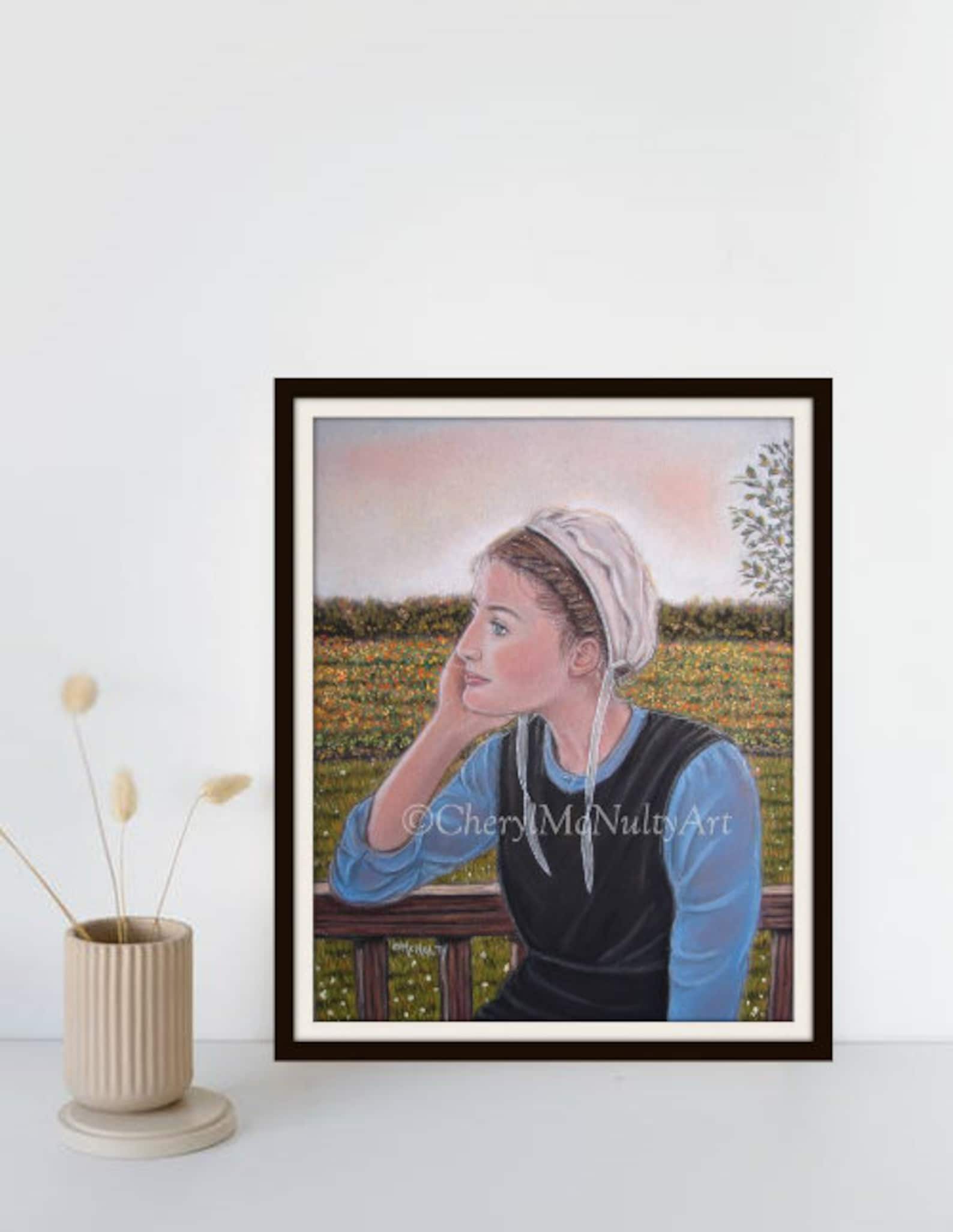 Amish Print of Pastel Painting sunset Dreams Amish - Etsy
