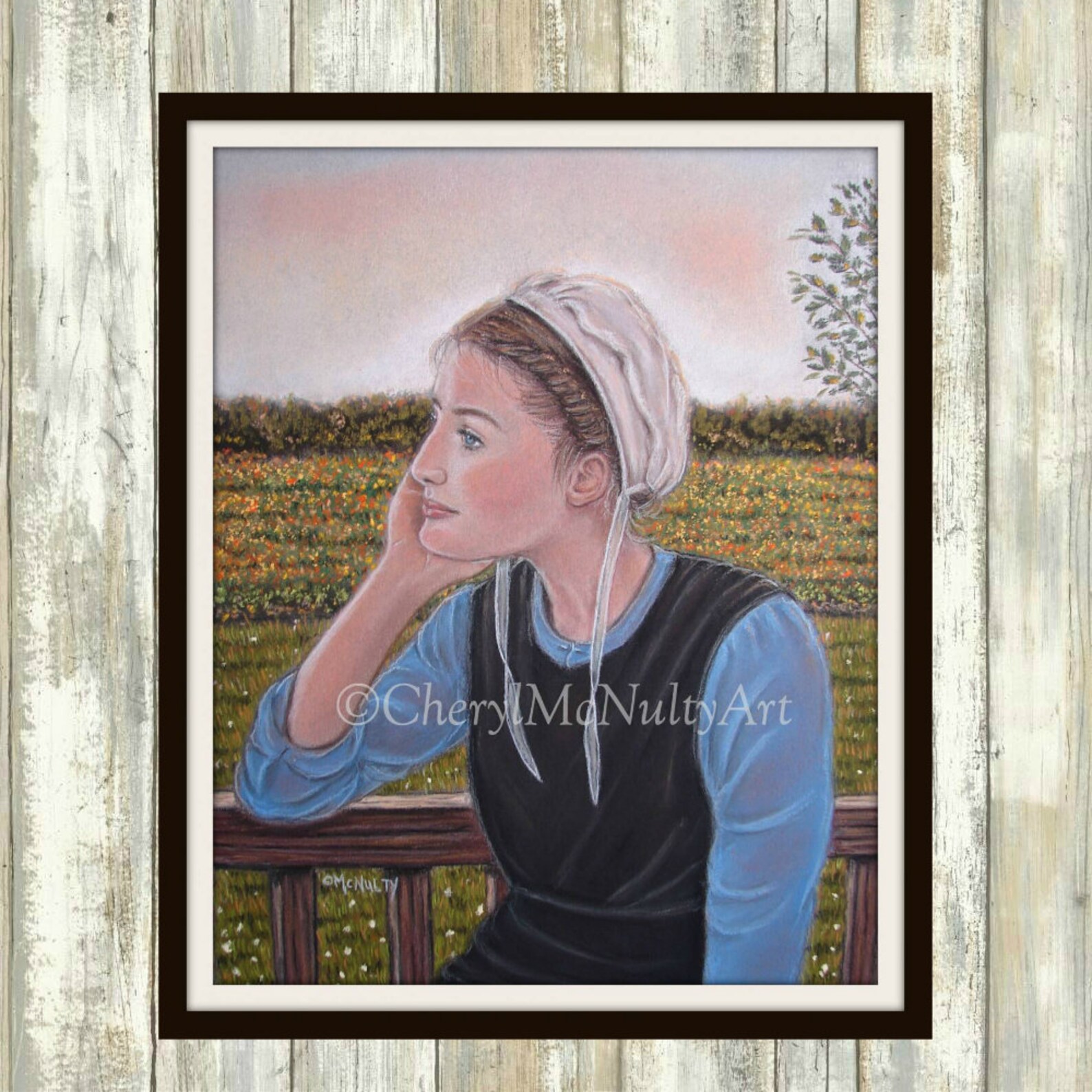 Amish Print of Pastel Painting sunset Dreams Amish - Etsy