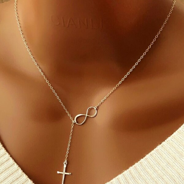 Infinity Cross Necklace - Etsy