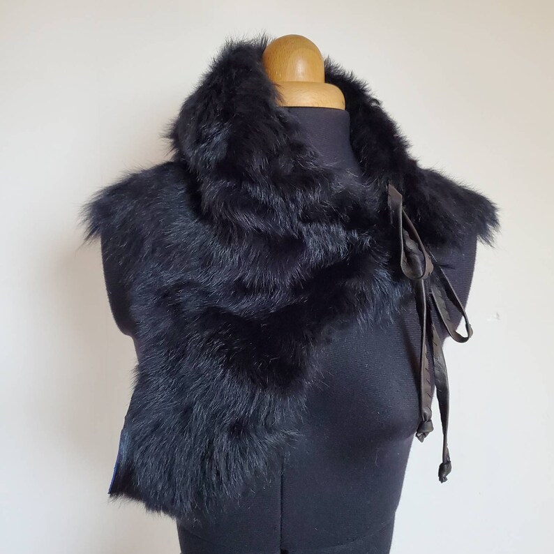 Toscana Fur Shrug Scarf Tippet Lambskin Shearling Midnight Blue Black ...