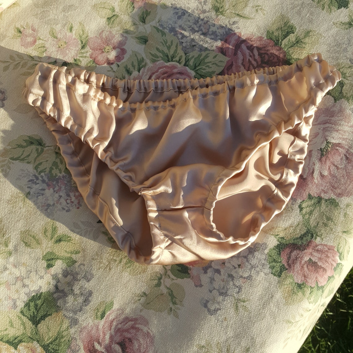 Pure Silk Satin Bias-cut Camisole Slip Knicker Set Beige Nude - Etsy