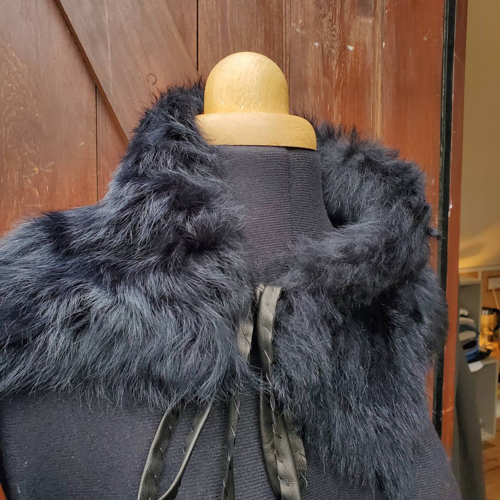 Toscana Fur Shrug Scarf Tippet Lambskin Shearling Midnight Blue Black ...