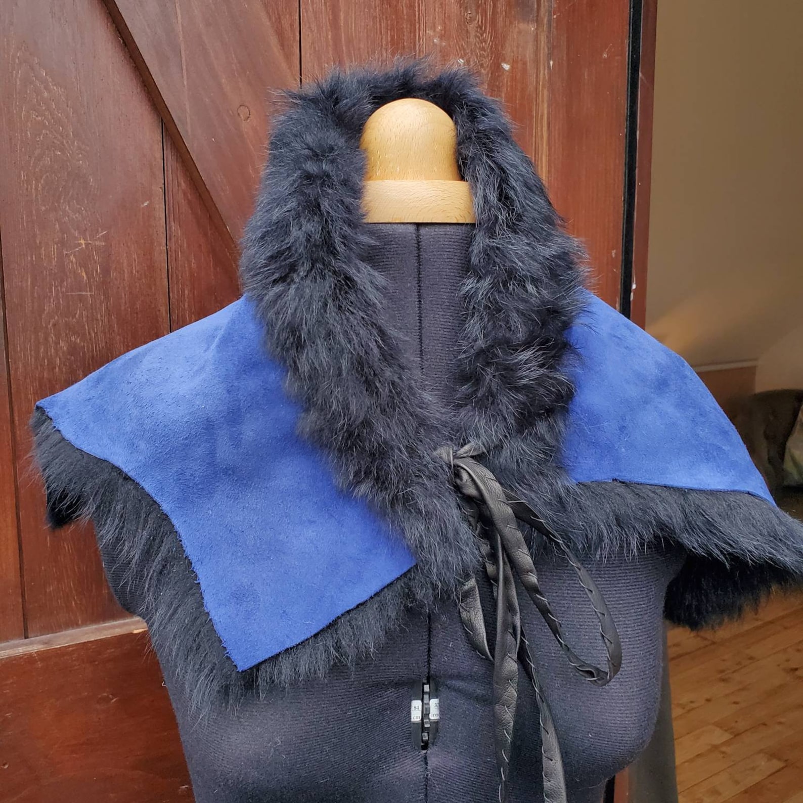 Toscana Fur Shrug Scarf Tippet Lambskin Shearling Midnight Blue Black ...