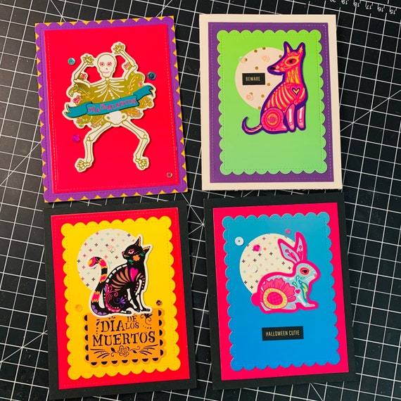 Set of 4 Halloween Dia De Los Muertos Day of the Dead Themed | Etsy