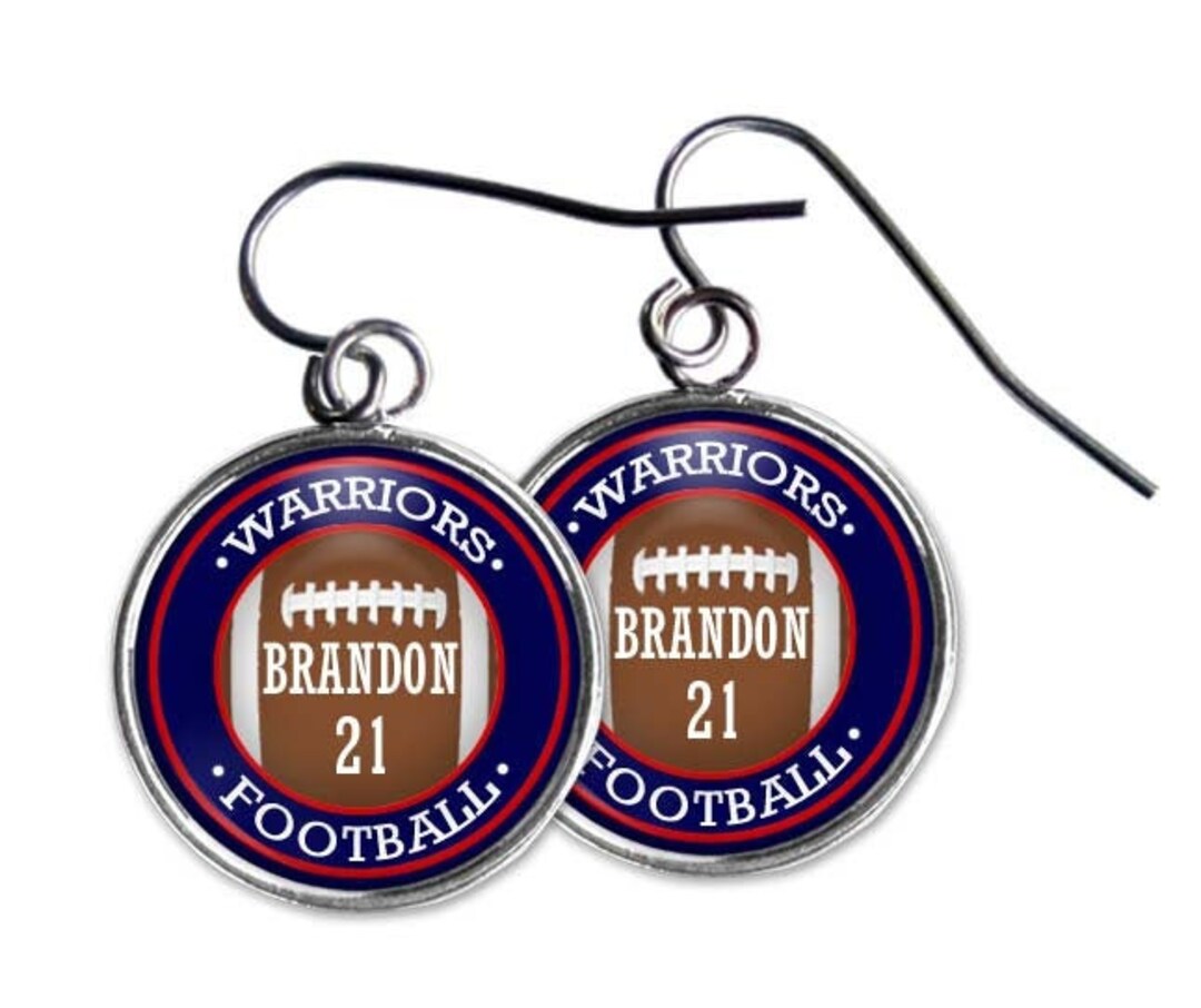 Custom Football Earrings, Mom, Team Jewelry, Personalized, Football ...