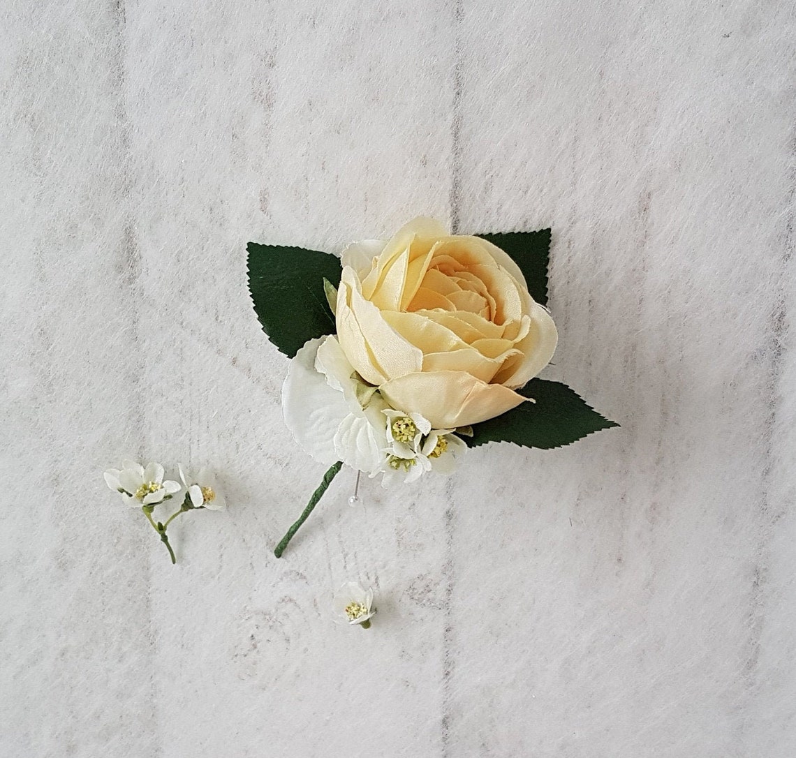 Yellow Rose Buttonholes Lemon Rose Boutonniere Wedding | Etsy UK