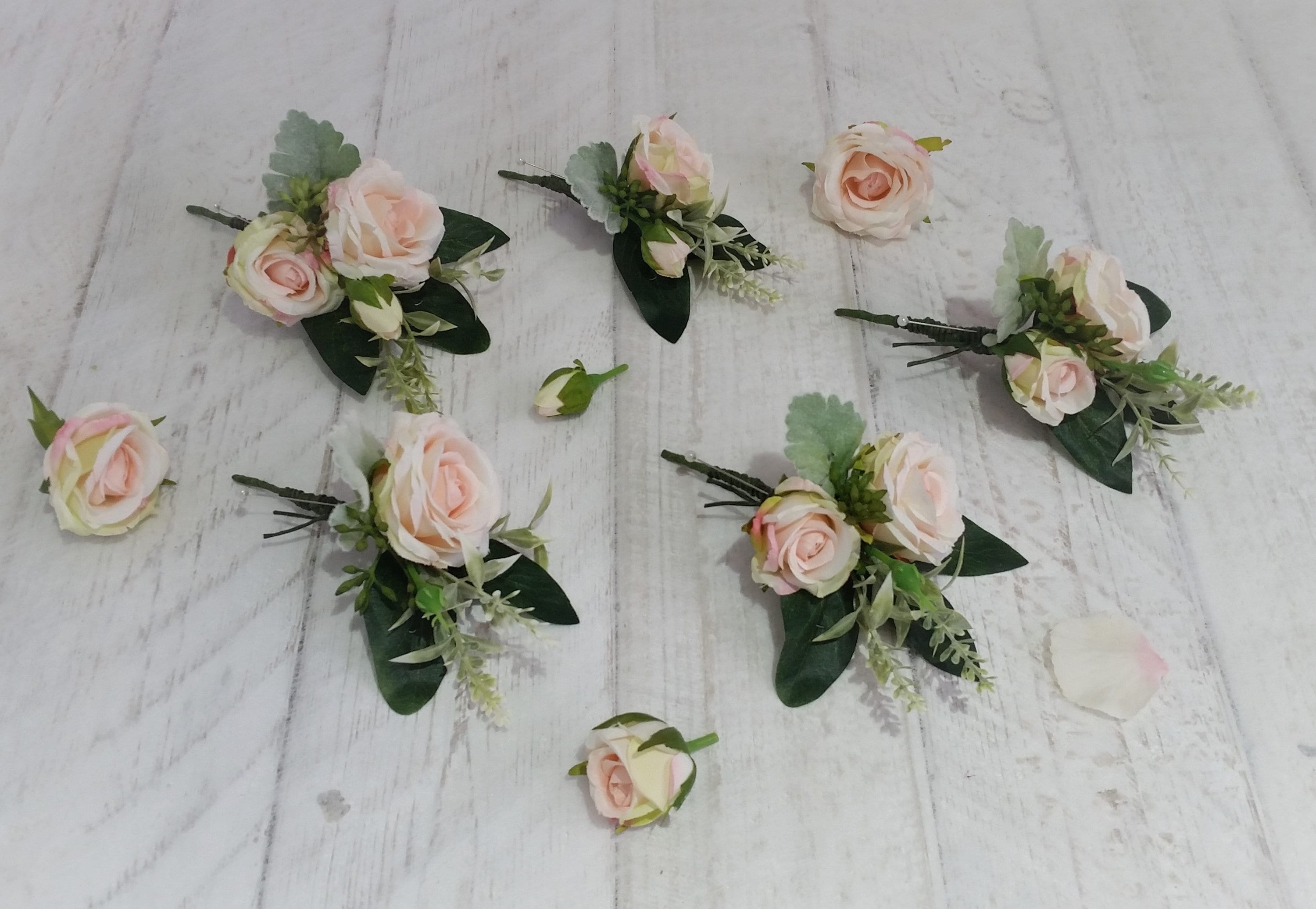 Blush Pink Boutonniere Apricot Boutonnieres Pale Peach | Etsy UK