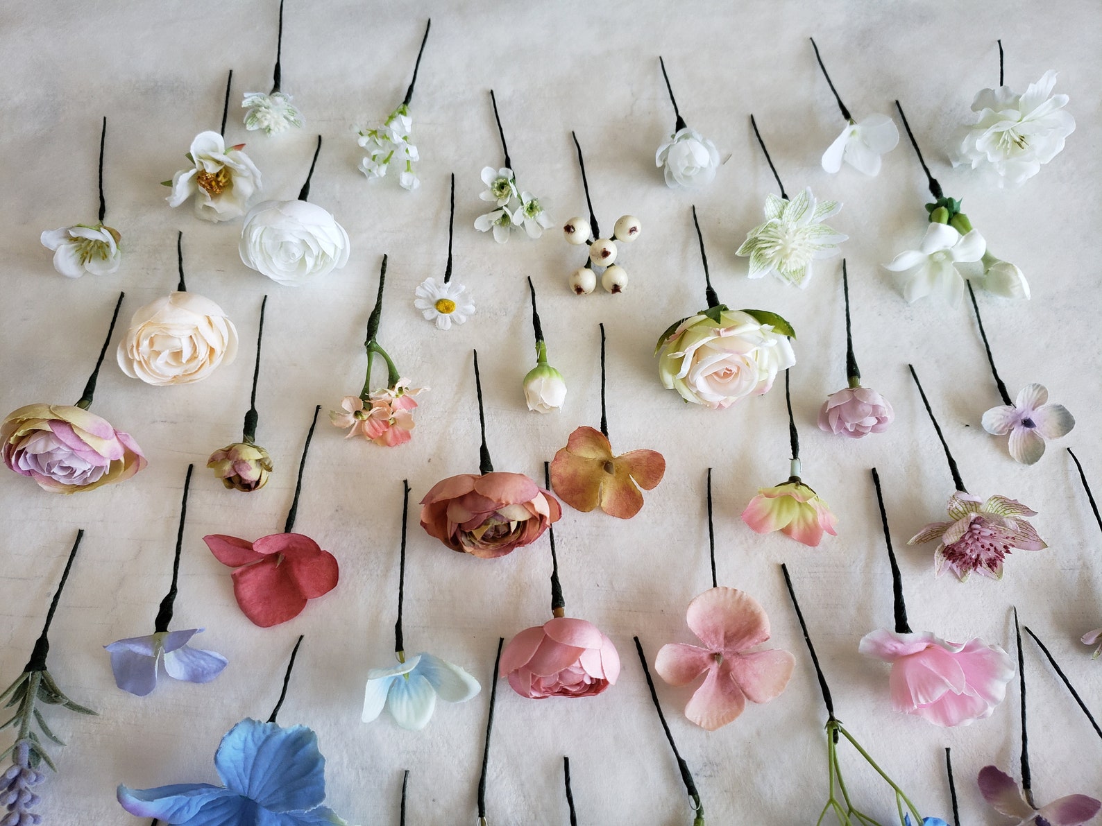 Pretty Little Flower Hair Pins Wires Flower Pins Mixed Colours - Etsy UK