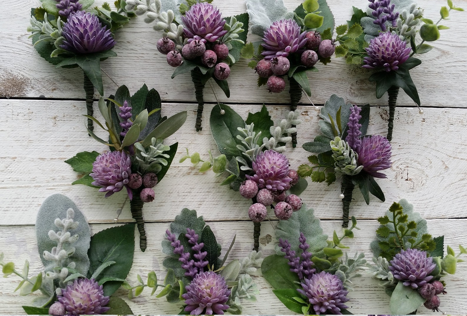 Succulent Buttonhole Artificial Purple Lavender Boutonniere - Etsy