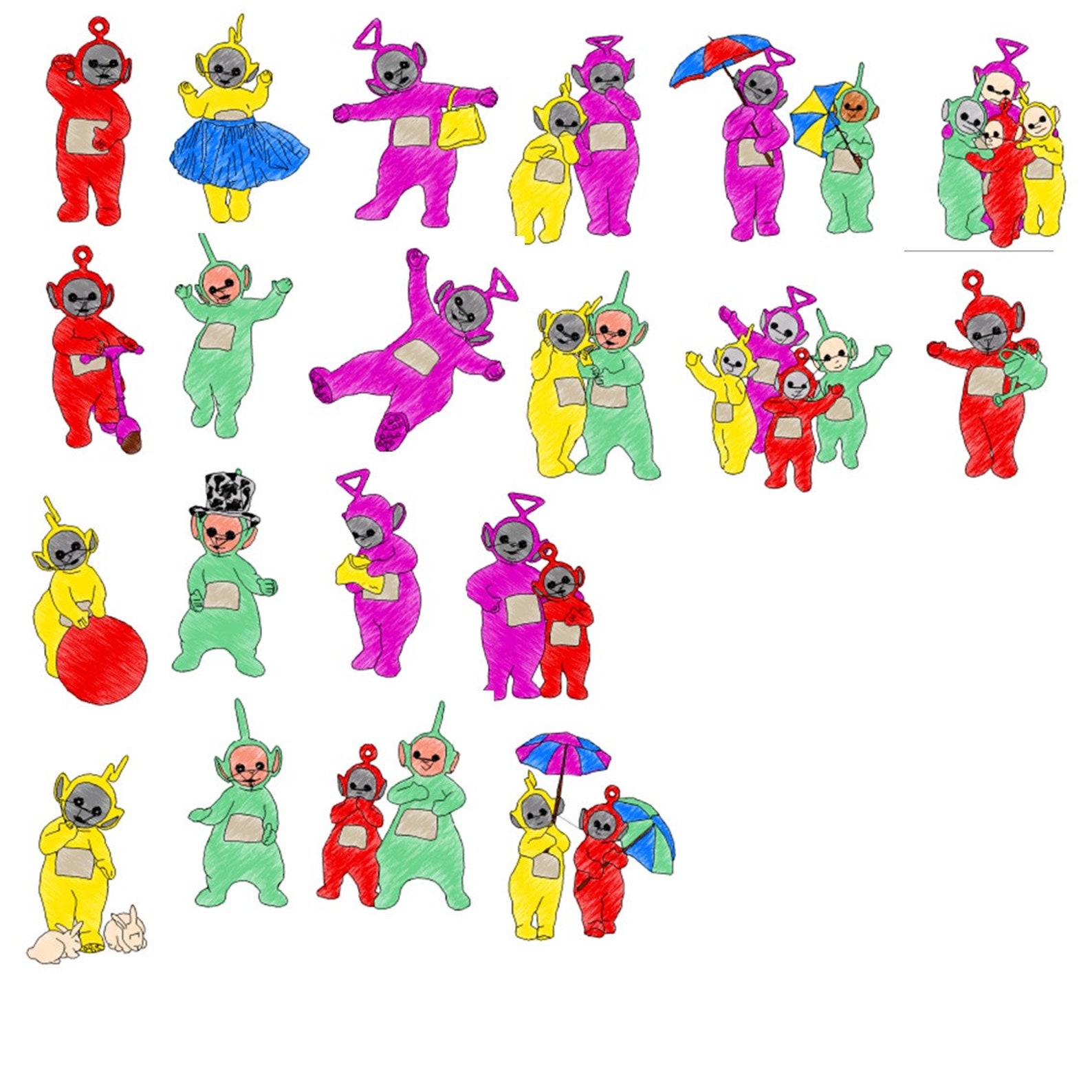 Teletubbies 20 PES Designs Machine Embroidery Files Instant | Etsy