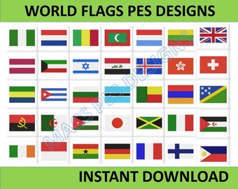 Embroidered Flags Embroidery - Etsy