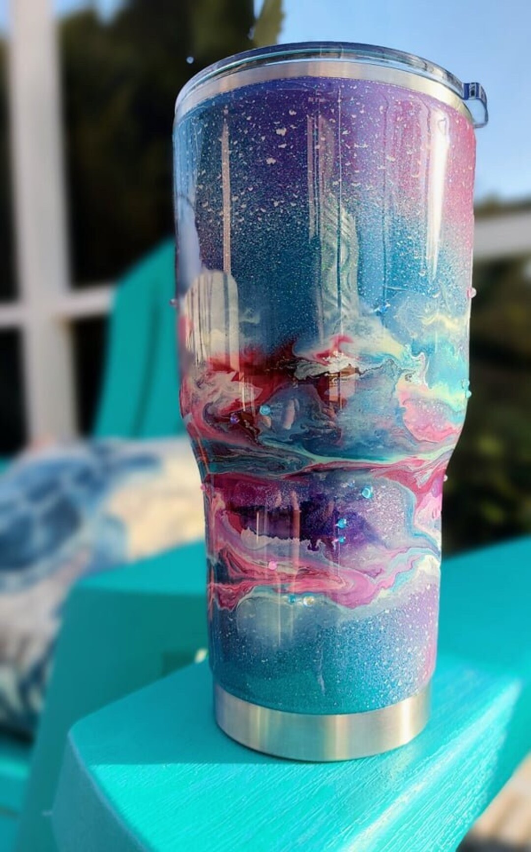 RTS Galaxy Themed Space Themed Marble and Blinged 30 Oz Stainless Steel ...