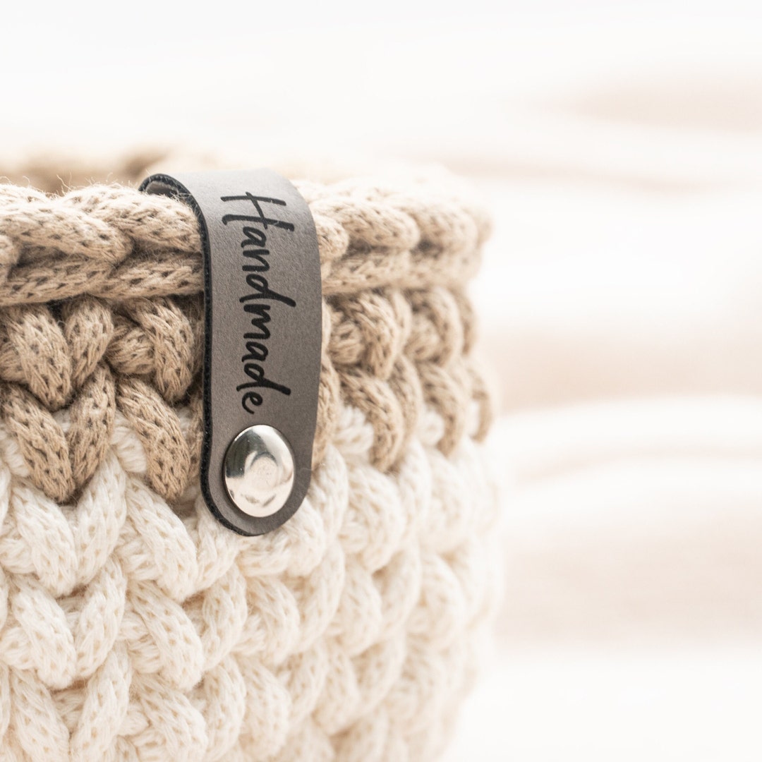 Set of 10 Labels "handmade" Incl. Screws - Label - Tags Crochet Basket ...