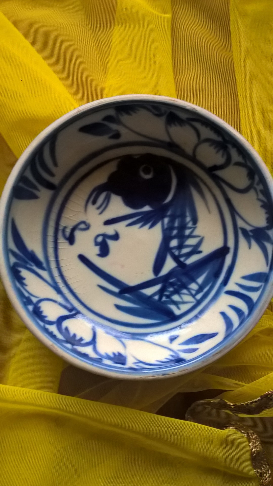 Antique Chinese Japanese Blue Fish Ceramic Porcelain Plate - Etsy