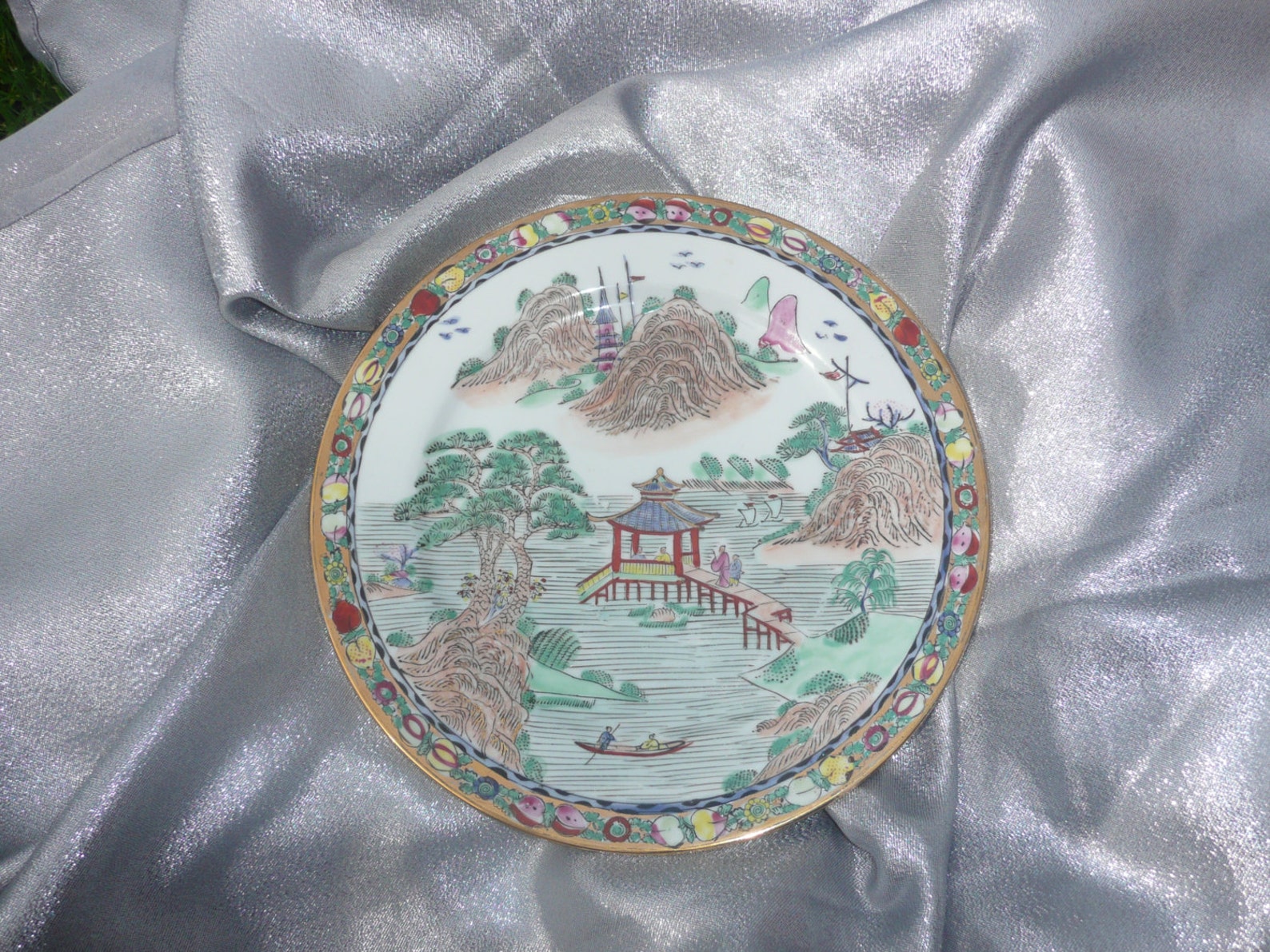 Antique Chinese Japanese Decorative Plate Bowl Marked With Red Mark ...