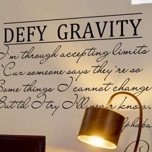 Defying Gravity Wicked Vinyl Wall Decal Art Decor Quote - Etsy