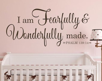 I Am Fearfully and Wonderfully Made Psalm Wall Decal - Etsy