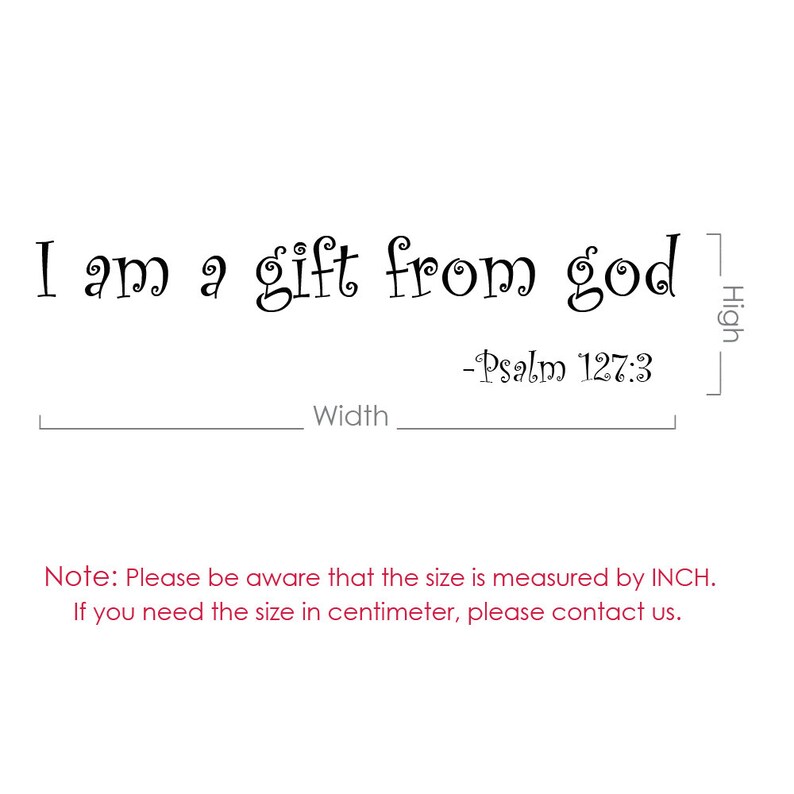 I Am A Gift of God - Nursery Wall Decal Baby Vinyl Wall Quotes Bible ...