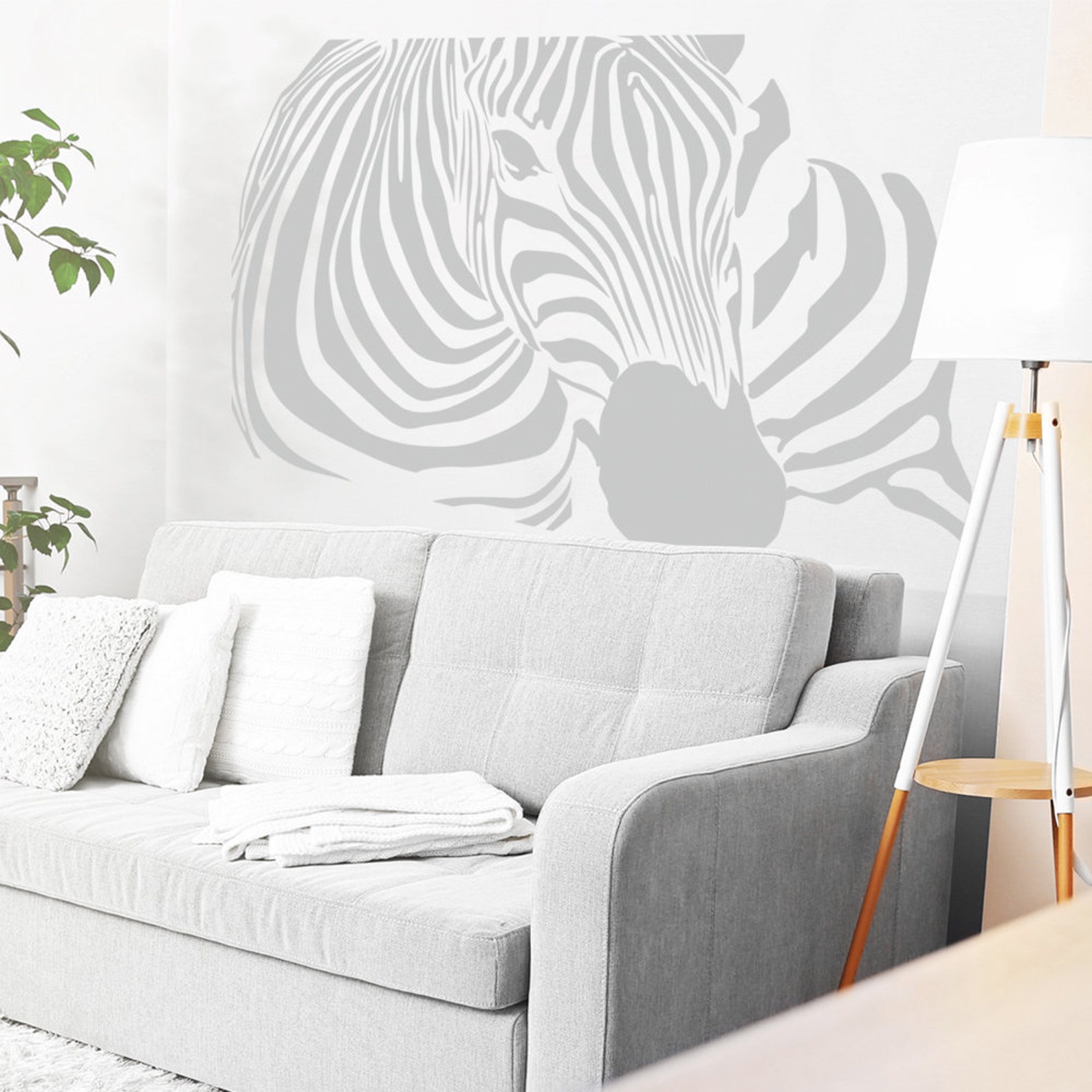 Zebra Wall Decal Cute Vinyl Sticker Home Arts Animal Wall | Etsy