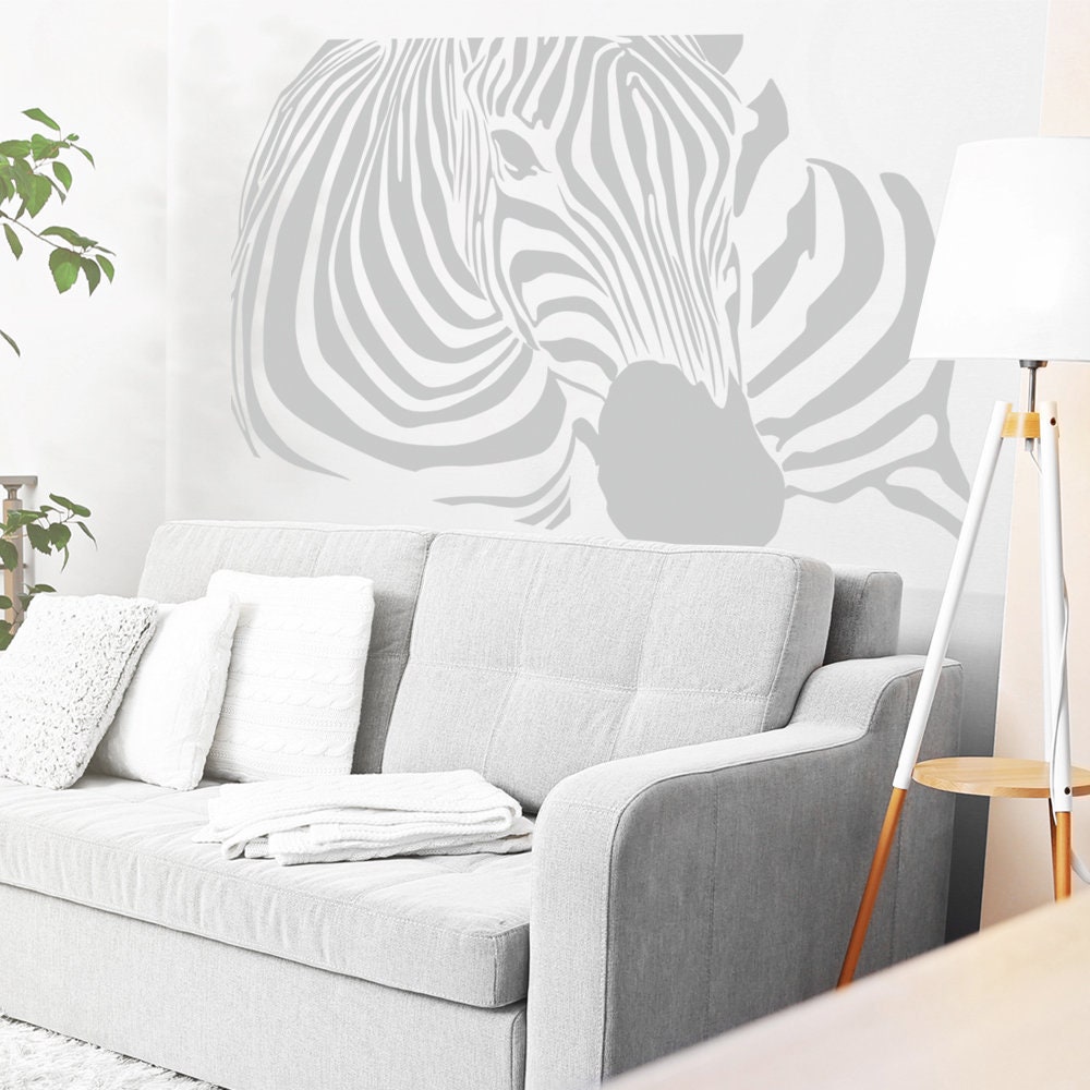 Zebra Wall Decal Cute Vinyl Sticker Home Arts Animal Wall | Etsy