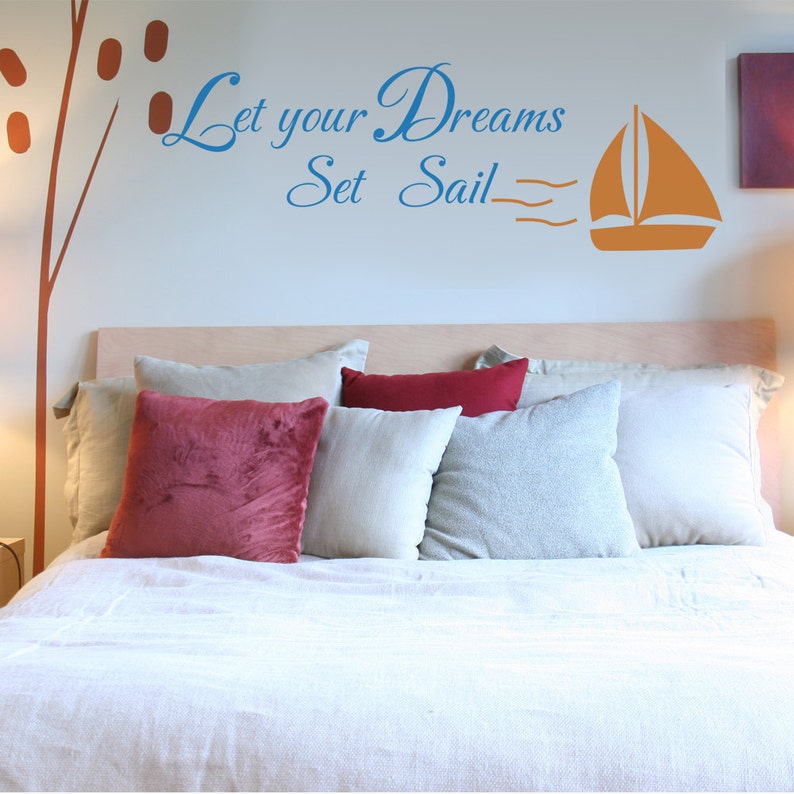 Let Your Dreams Set Sail Inspirational Wall Quote Sailing - Etsy