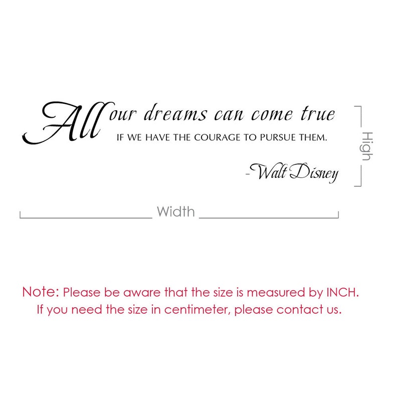 Walt Disney Quotes Motivational Wall Quotes Vinyl Decal | Etsy