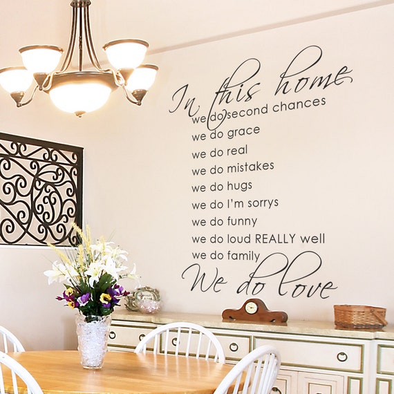 In This Home We Do Second Chances We Are Family Wall Quote - Etsy