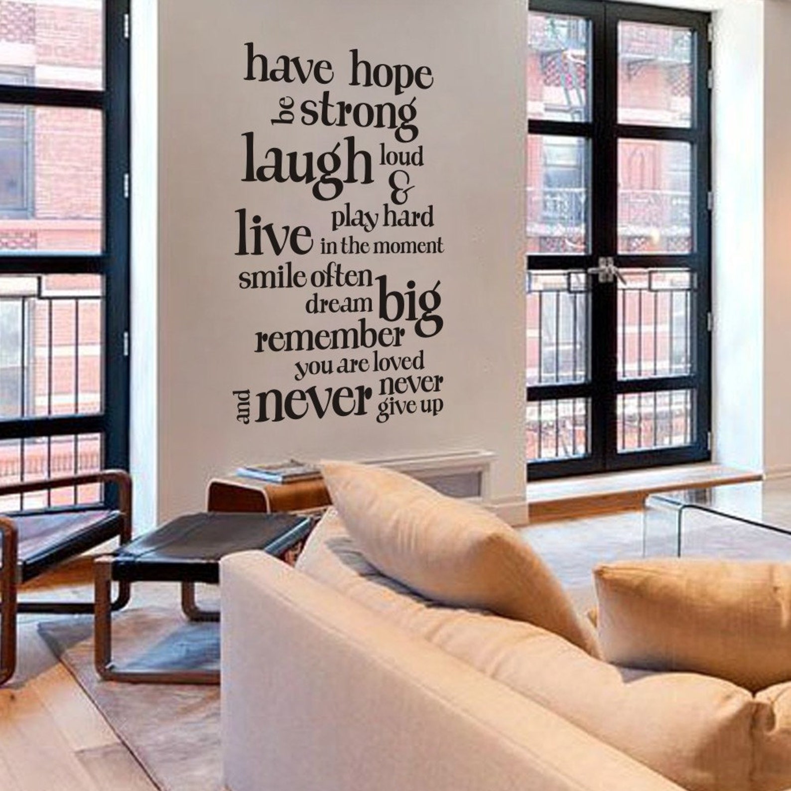 Inspirational Wall Decal - Have Hope Be Strong Dream Big Never Give Up ...