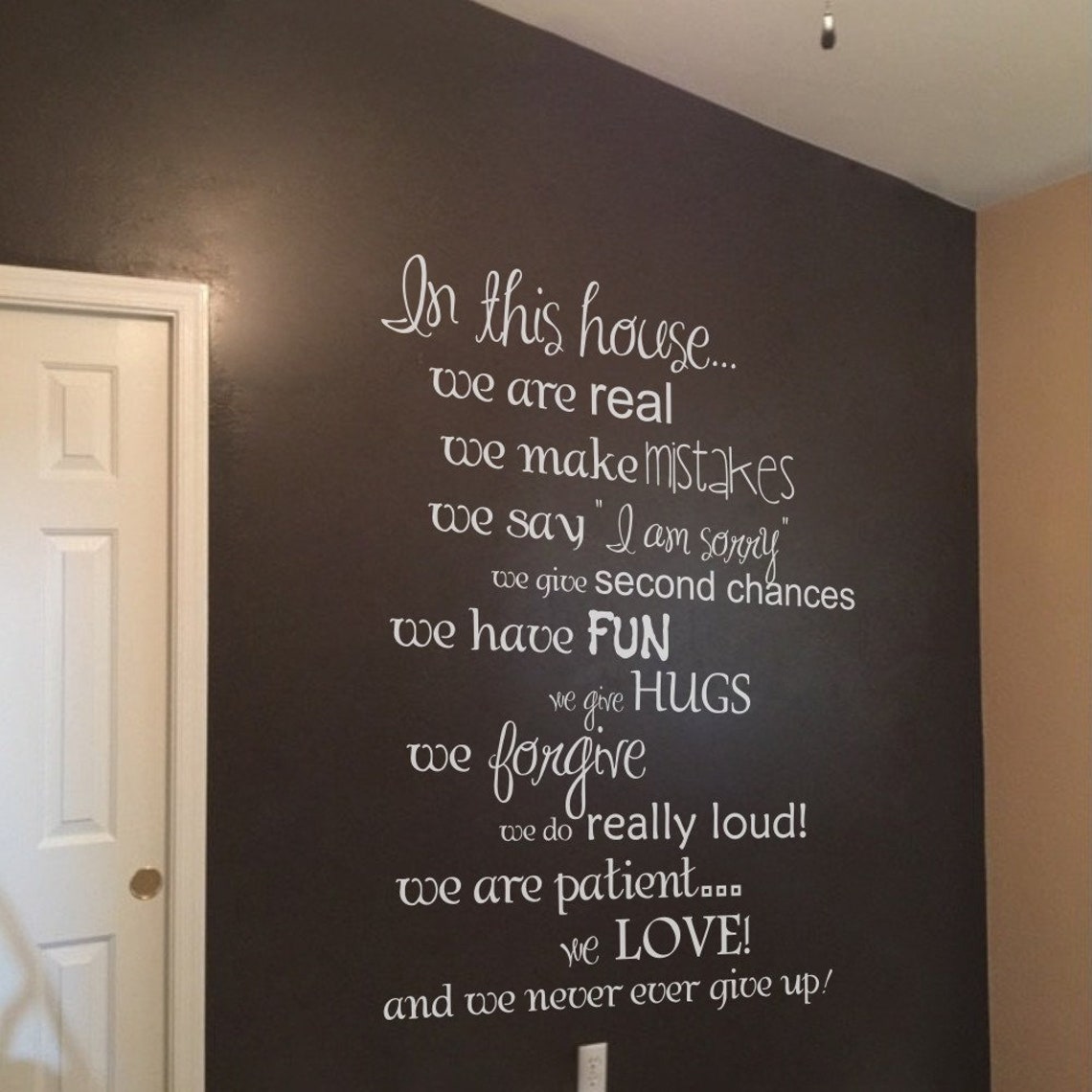 In This House Wall Quote Decal - Living Room Wall Decal, Family Wall ...