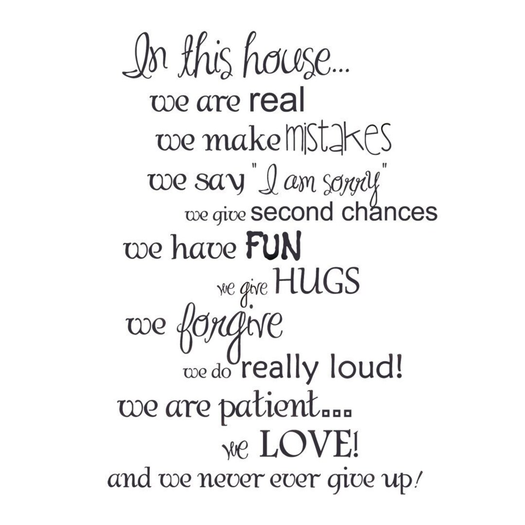 In This House Wall Decal Family Rules Quote Wall Sticker for Living ...