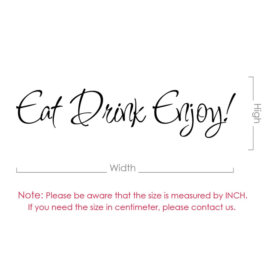 Eat Drink Enjoy Vinyl Decal - Eat Drink Enjoy Living Room Decal - Wall ...