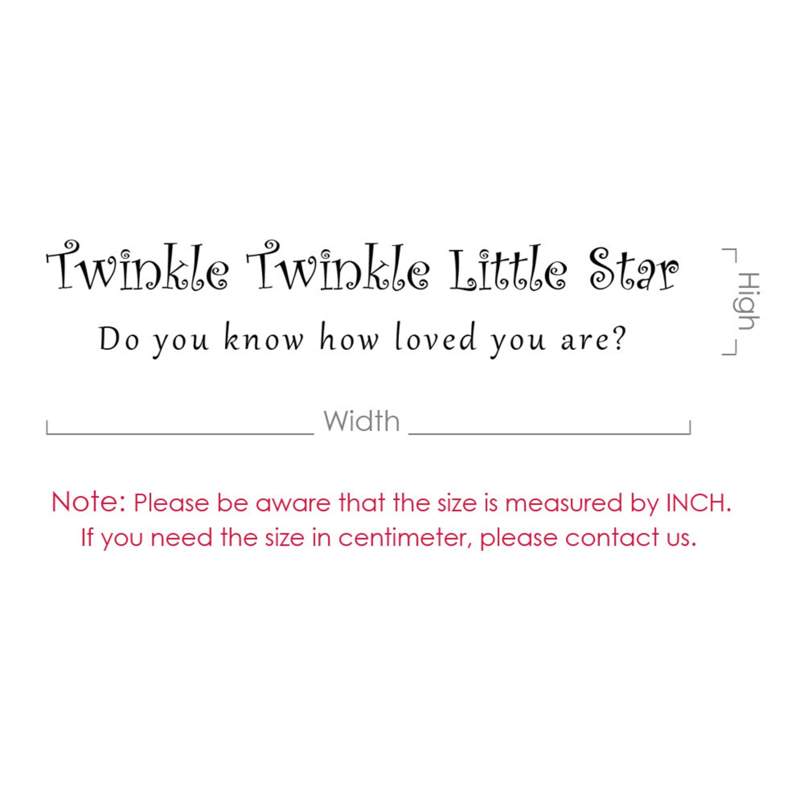 Twinkle Twinkle Little Star Wall Decal Nursery Wall Decal Baby Room ...