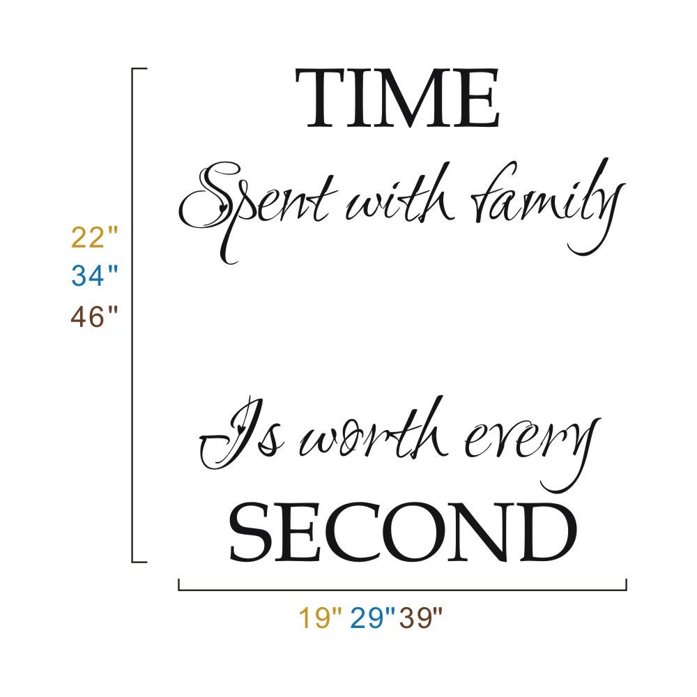 Family Clock Wall Decal Living Room Vinyl Decor Vinyl Family Wall ...